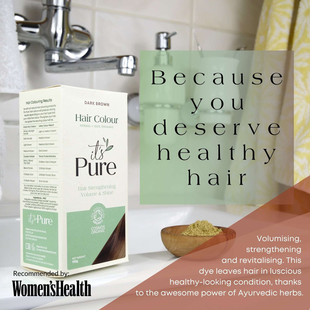 Dark Brown Hair Dye | All-Natural Organic Hair Dye – It's Pure