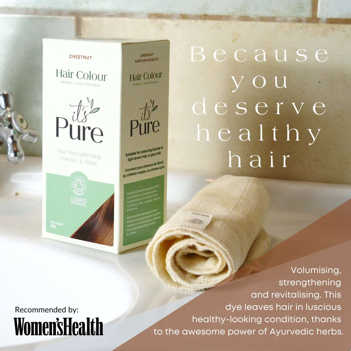 Chestnut Hair Dye | Chestnut Brown Hair Dye - Organic – It's Pure